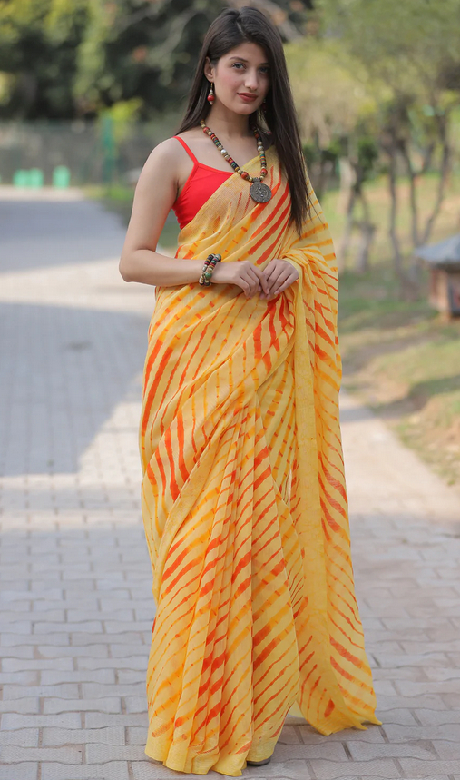 Here are some ideas for How to style the leheriya saree - Baggout