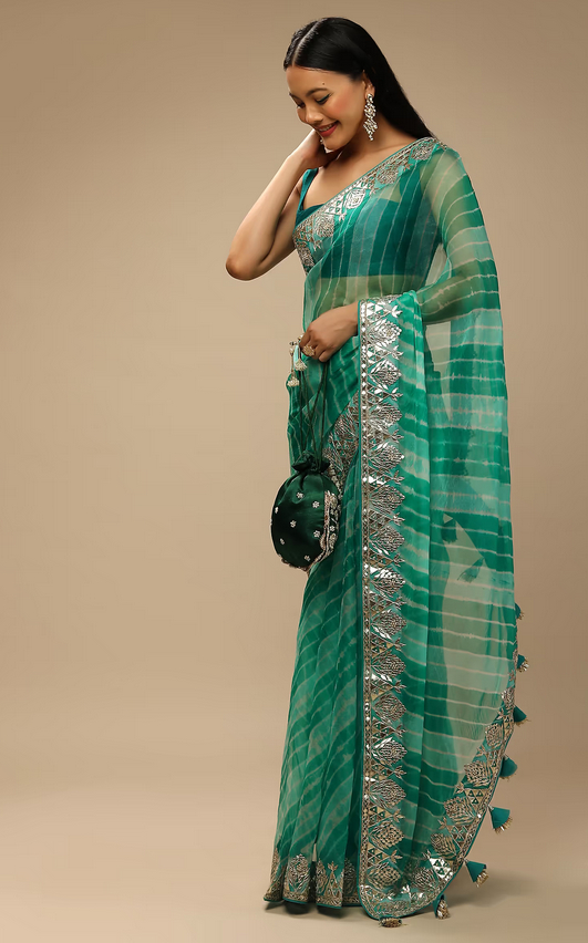 Here are some ideas for How to style the leheriya saree - Baggout