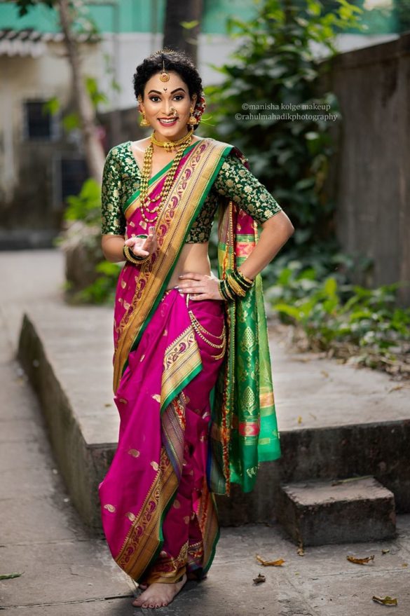 TYPES OF NAUVARI SAREE FOR A TRADITIONAL LOOK! - Baggout