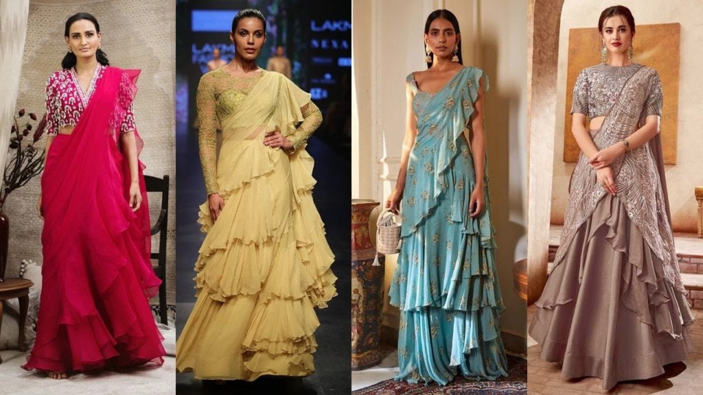 Frill Saree Design: From Runways to Weddings - Baggout
